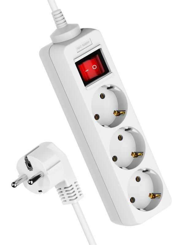 Удлинитель 3х5м с заземл. 16А IP20 ПВС 3х1 с выкл. Космос YKsm5m-3g-Z-V(K)