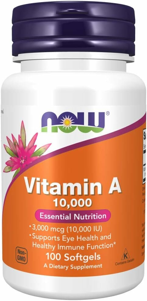 NOW VItamin A 10000 IU 100 капсул (витамин А)