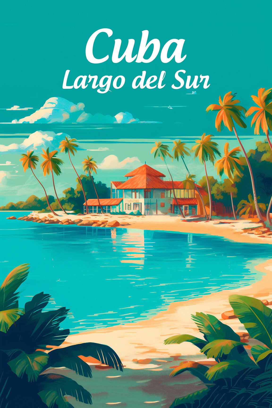 Постер / Плакат / Картина Пляж на Кубе 40х50 см в подарочном тубусе