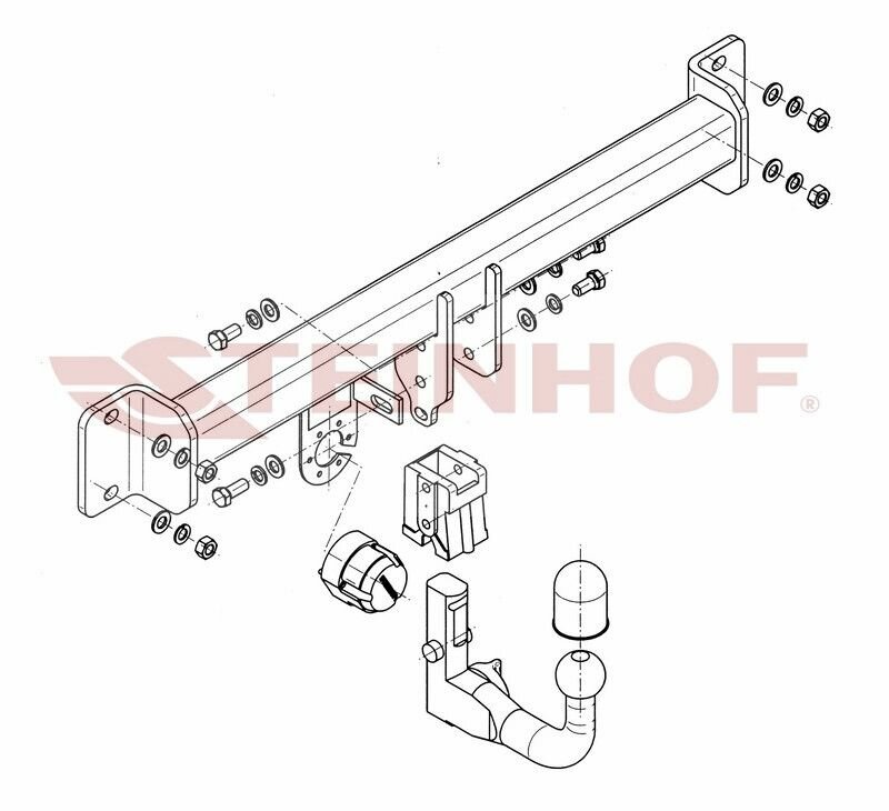 Фаркоп на BMW X3 E83 2004-2010 (паспорт и сертификат в комплекте)(без электрики) Steinhof. B-058