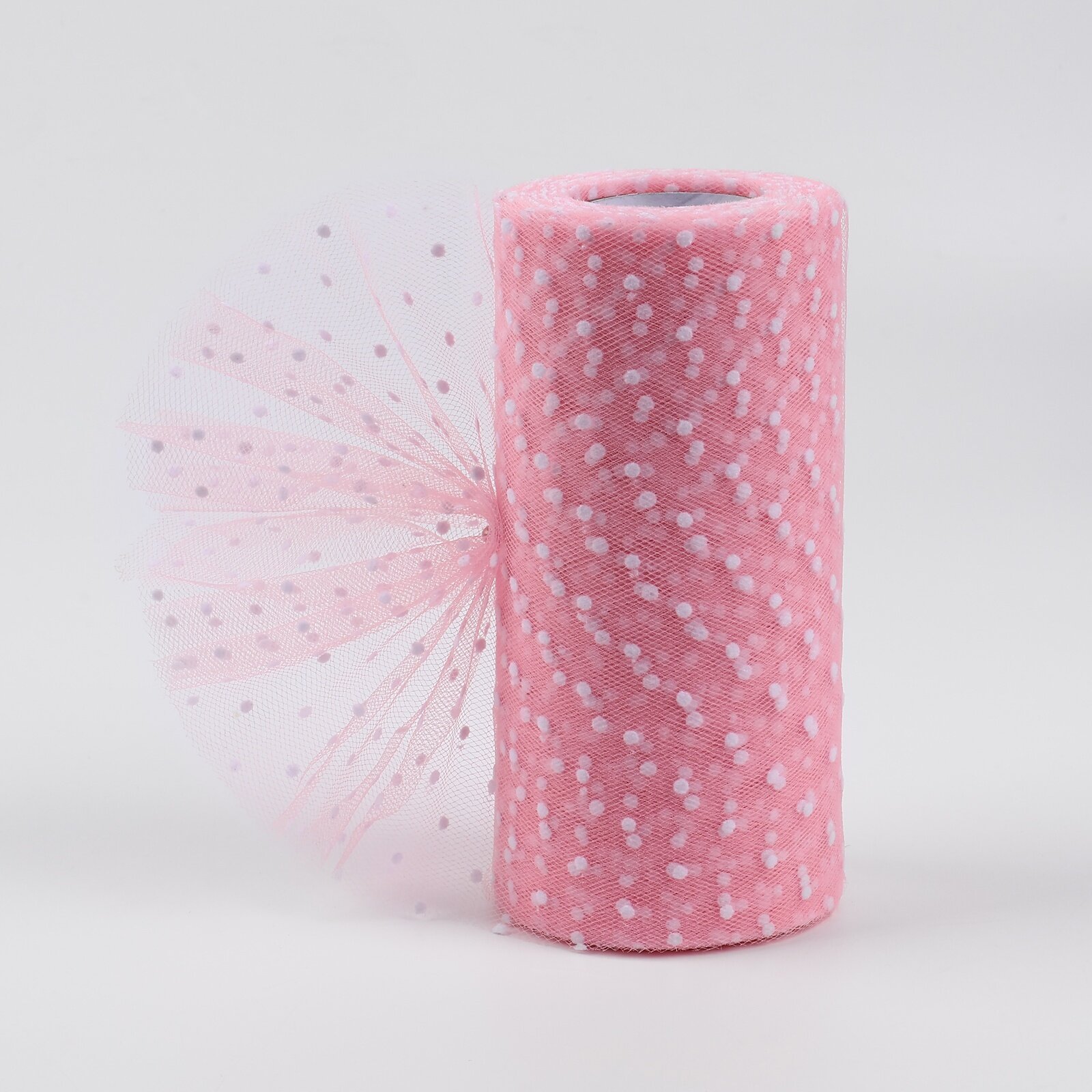 Фатин «Горох», 15 см, 23±1 м, 11±1 г/м², розовый №4