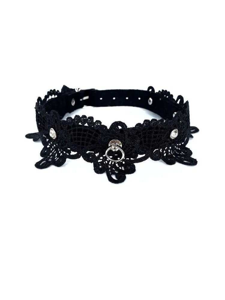 Чокер Indigo нат. кожа, фистон, черный