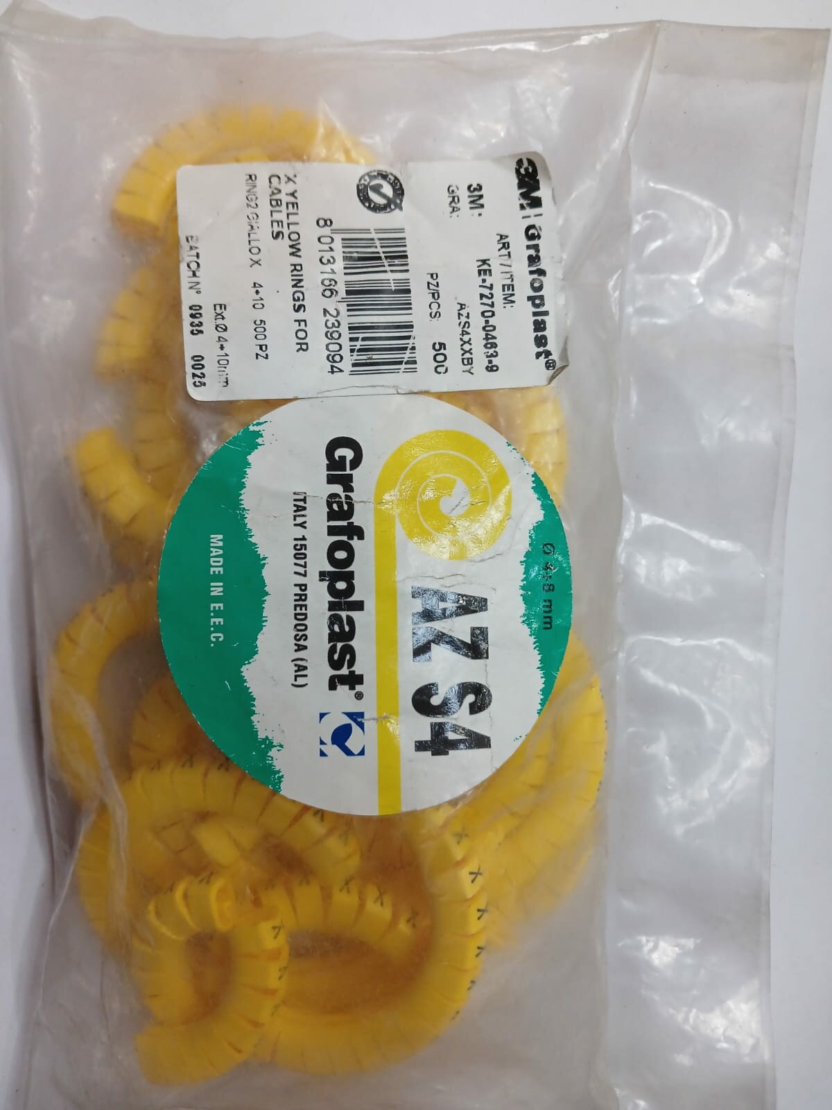 Колечко маркировочное X, 4-8 мм. черное на желтом (уп.500шт) AZS4XXBY DKC