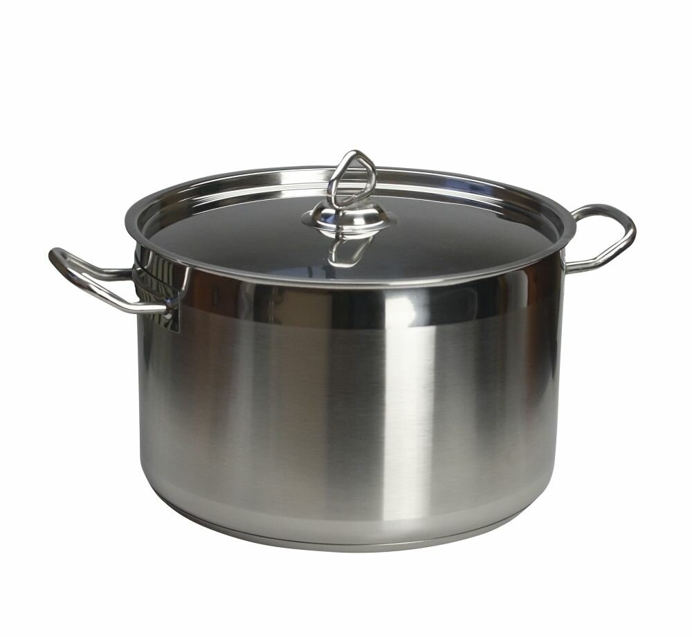 Кастрюля из нержавеющей стали 15,0л тройное дно металлическая крышка d-31см h-21см индукция