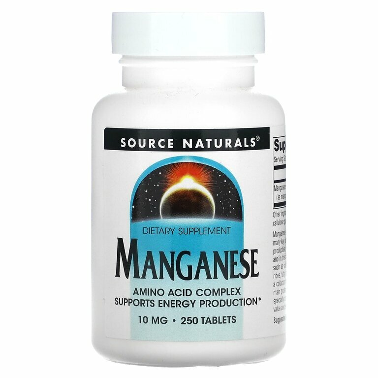 Source Naturals Manganese 10 mg 250 tab / Сурс Нэчурался Марганец 10 мг 250 таб