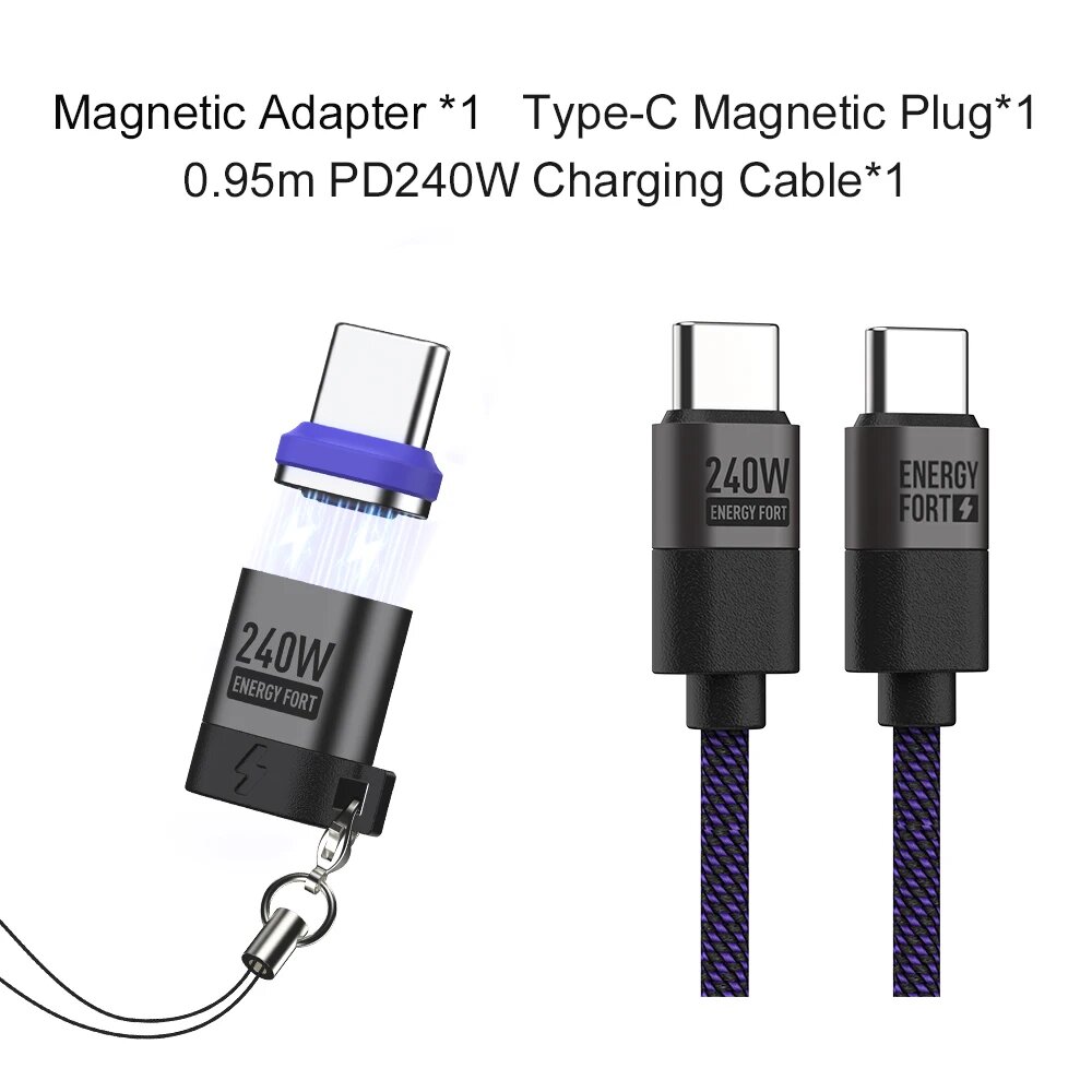 Магнитный USB-C адаптер 240W + кабель 95см