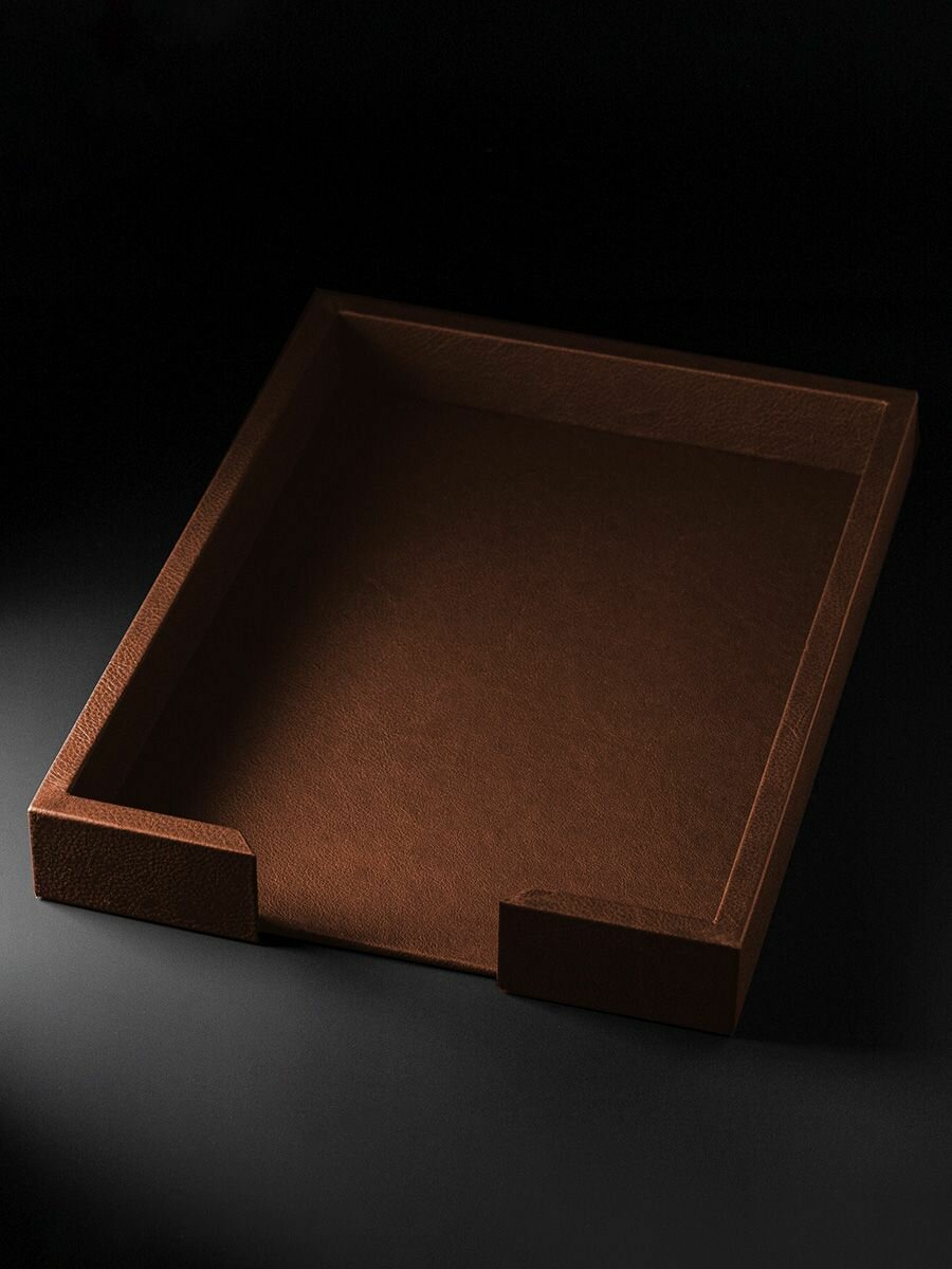 Кожаный горизонтальный лоток для бумаг А4, Grays Bottle by J.Audmorr, зеленый