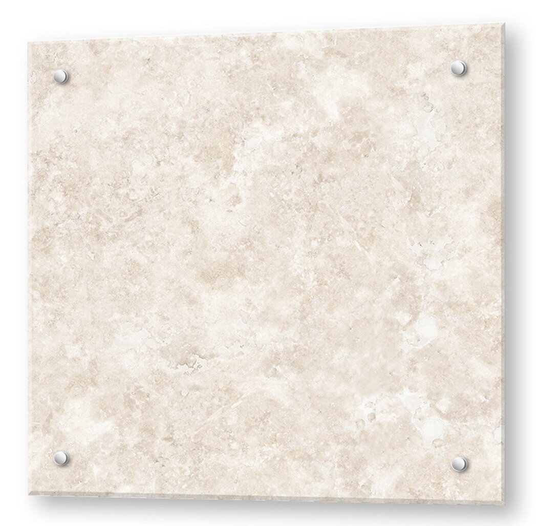 Кухонный экран из закаленного стекла "кремовый мрамор" - (600х600х4 мм)