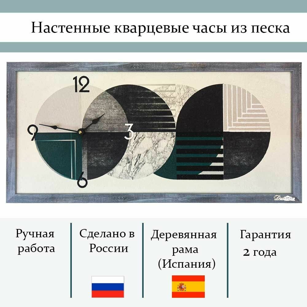 Часы-картина Династия 03-722 Круги, багет Индиго