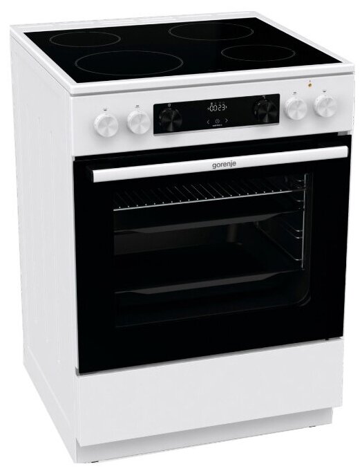 Электрическая плита Gorenje GEC6C40WD, стеклокерамика, без крышки, белый