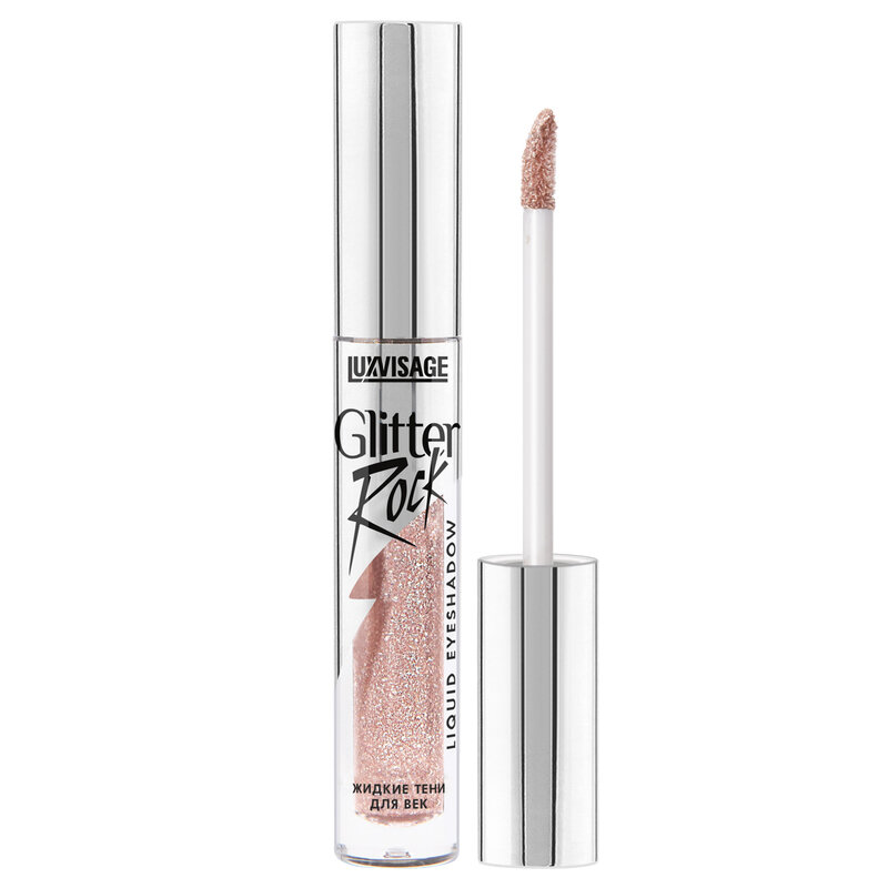Тени для век жидкие с блестками глиттер 303 pink quartz GLITTER ROCK Luxvisage