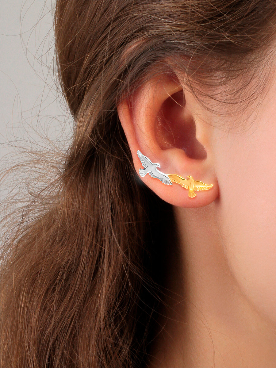 Серьги, красное золото, 585 проба, родирование