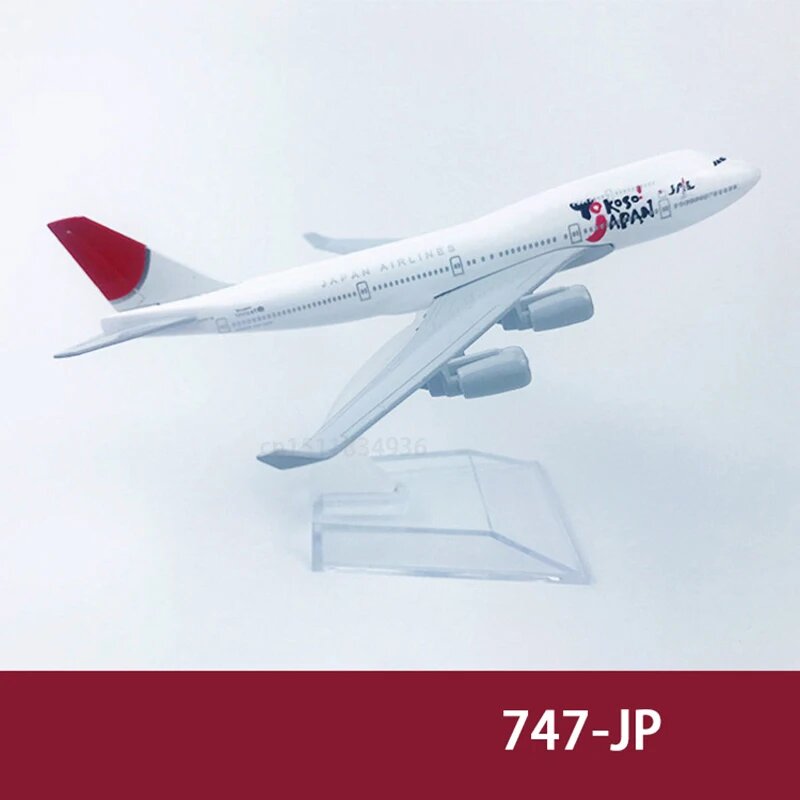Металлическая модель самолёта SOCOA Boeing 737 747 757 767 777 787 15 см Бордовый, 747 JP