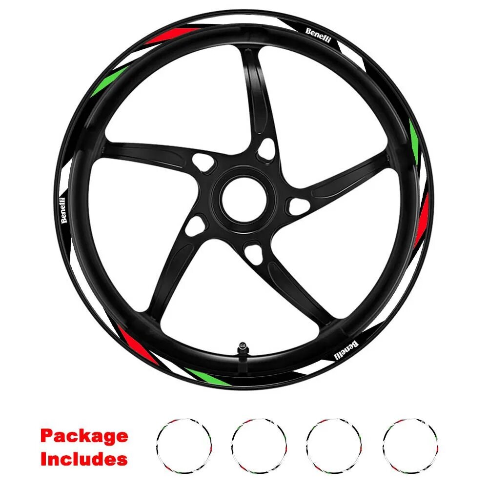 Наклейка на колесо мотоцикла, 17 дюймов, фотолента для аксессуаров, лента для Benelli TNT300 TNT600 BN600/302r Stels600 Keeway RK6 Trk502 Черный, 17 INCH