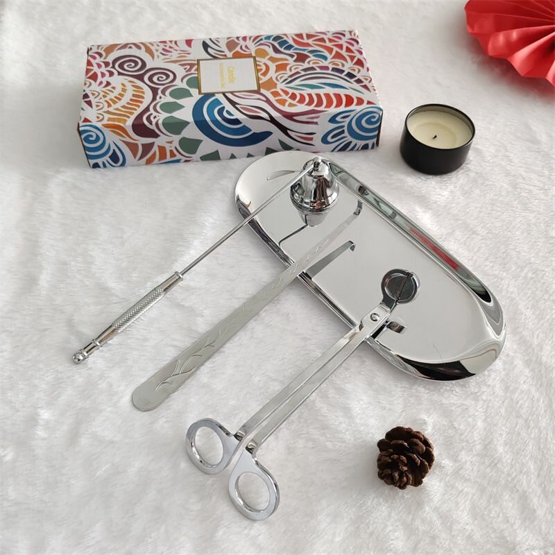 Набор аксессуаров для свечей медного цвета/ Колпачок (тушитель) и ножницы