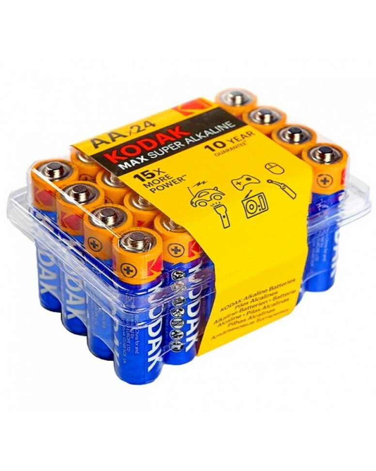 Батарейка Kodak MAX SUPER ALKALINE AA LR6 plastic BOX24