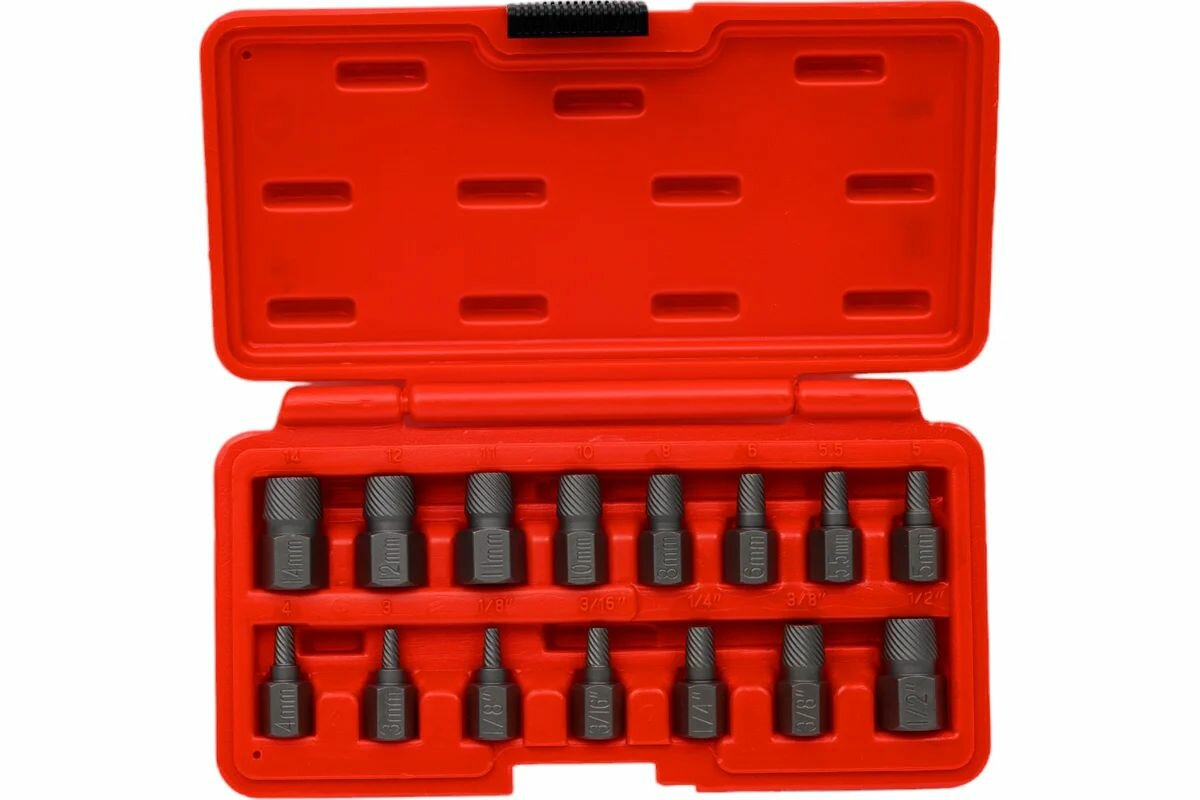 Набор экстракторов 1/8"-1/2" 3-14мм 15 предметов JTC-4639