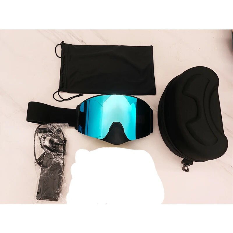 Снегоход очки с электрическим подогревом новая технология Съемная магнитная защита небесно-голубой