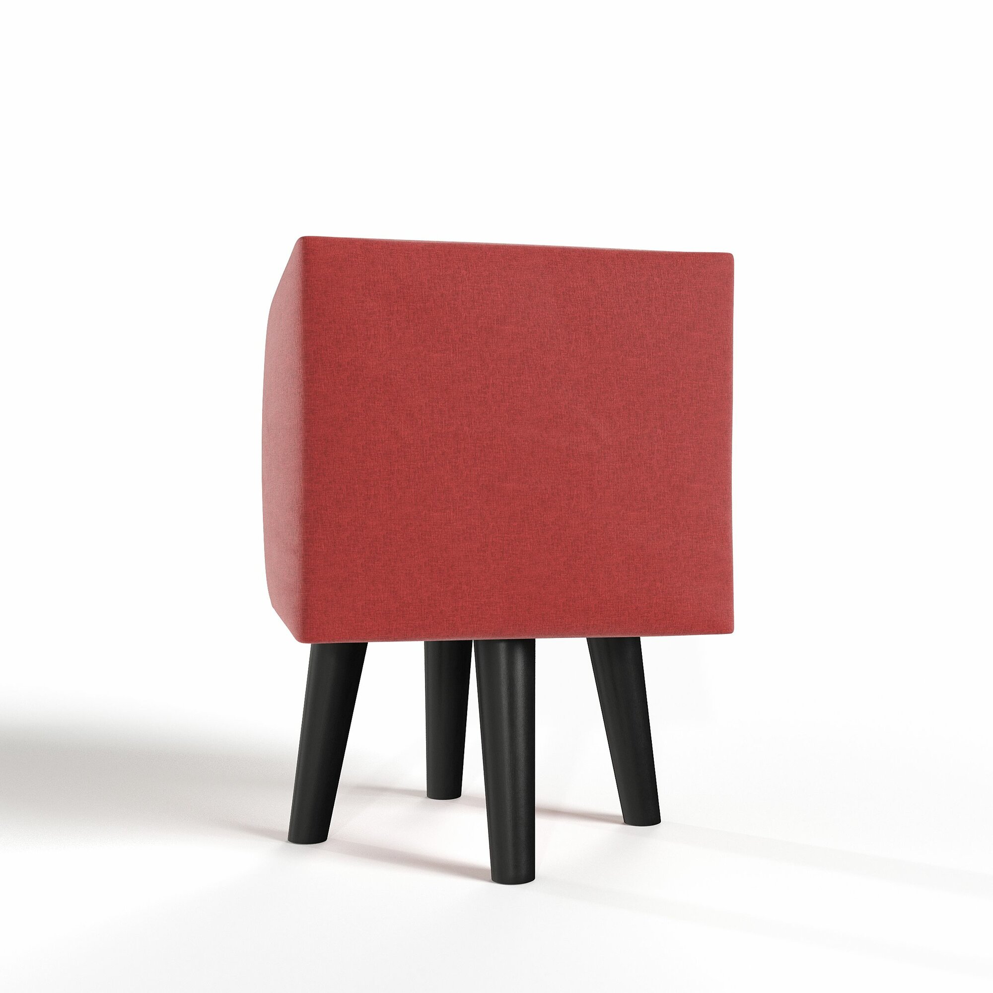 Пуф квадратный на четырех высоких ножках Фантазёр D-8 красный.