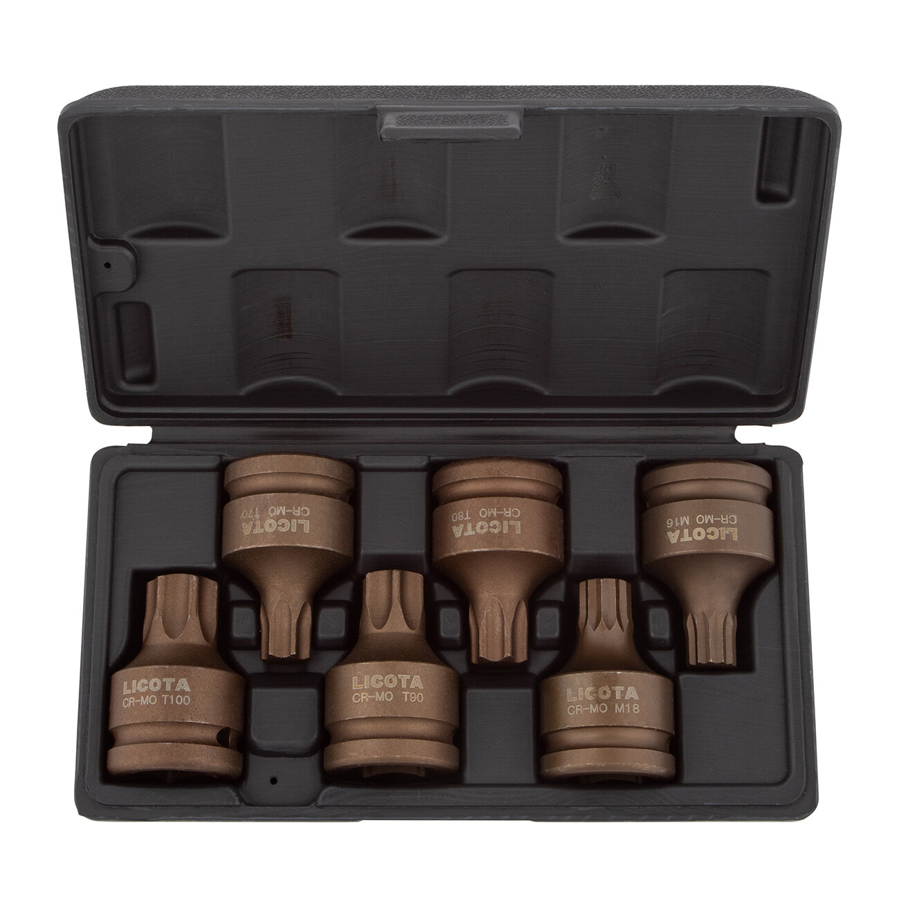 Licota ASA-80009 Набор ударных головок 3/4", T70-T100, M16, M18, 6пр.