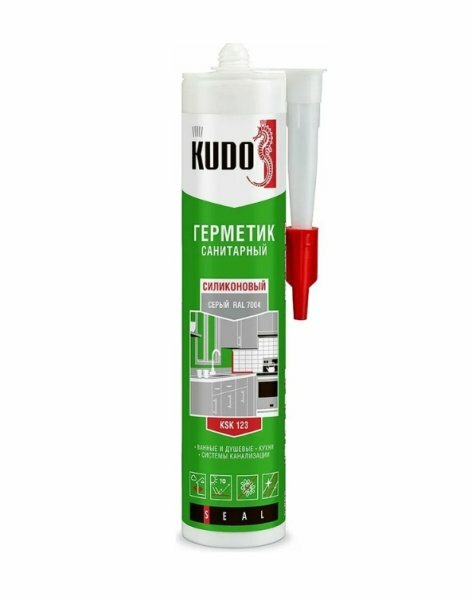 KUSSIL280S-3/KSK-123 Герметик KUDO силиконовый санитарный сигнальный серый 280 мл