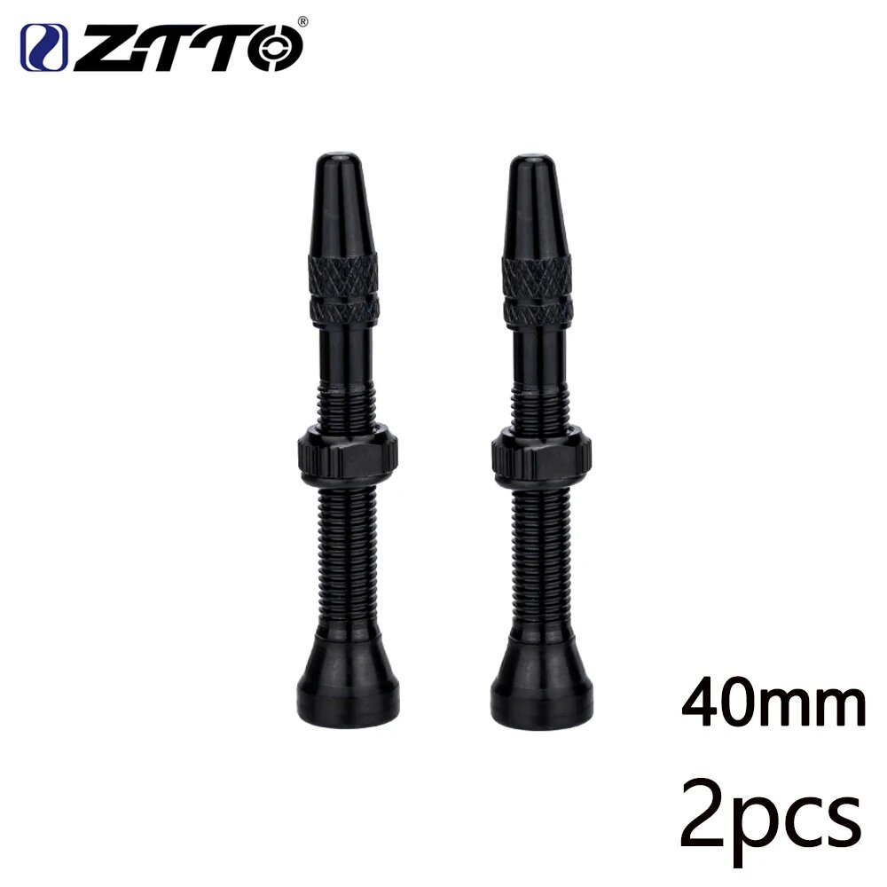 ZTTO Бескамерные клапаны Presta для велосипеда 2 шт. Черный, 2pcs 40mm Black