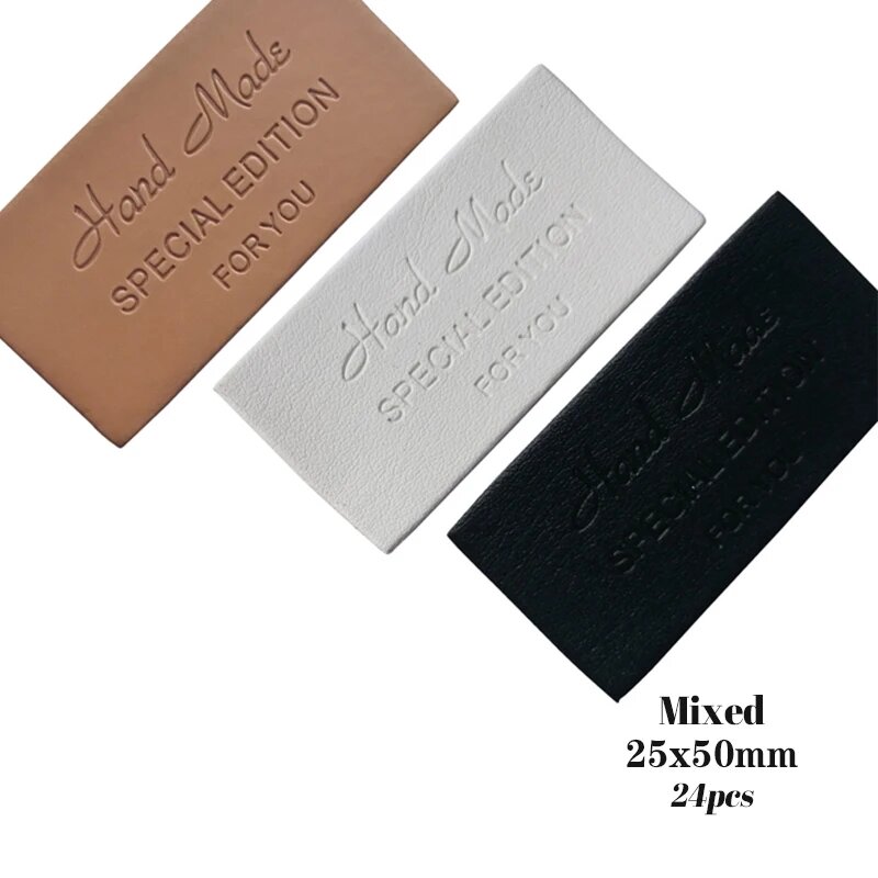 OPALUS Кожаные этикетки 48 штук Коричневый, Mixed labels 24pcs