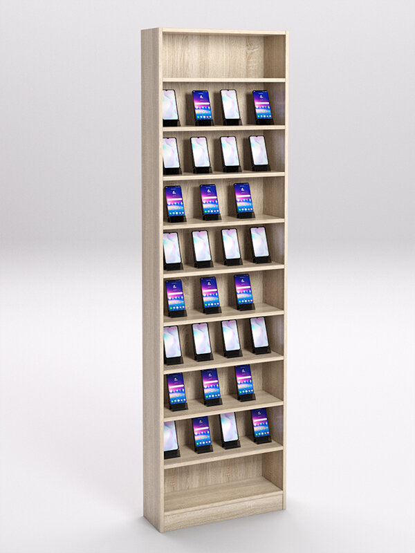 Стеллаж "сота" №3 для телефонов, Дуб Сонома. Производитель товара - компания Westcom.