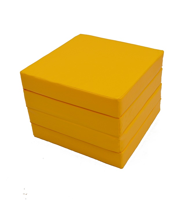 Мат гимнастический КМС Мат № 11 (100 х 100 х 10) складной 4 сложения " жёлтый