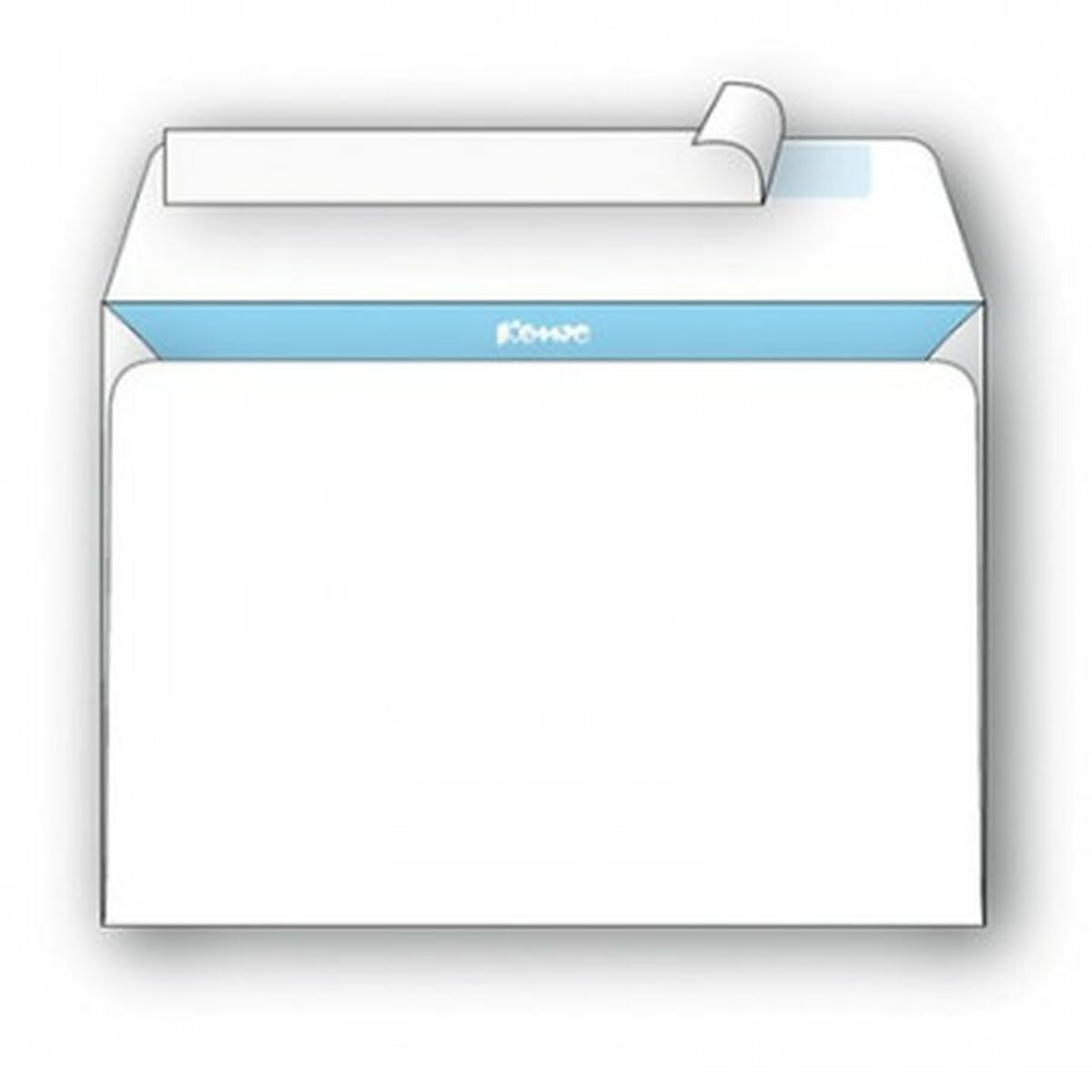 Конверт почтовый С5 Комус (162х229мм, 80г, отрывная лента) белый, 100шт, 12 уп.