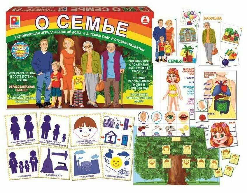 Настольная игра Радуга «О семье». Познавательные игры. ФГОС.