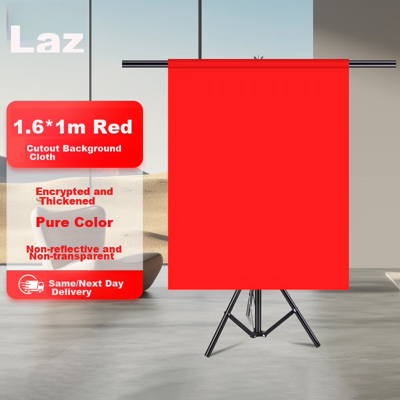 Lai Zi 1.6*1 Meter Red Backdrop Cloth for Photography And Live Streaming, Solid Color Thickened Backdrop, Chroma Key Cloth, Product Photo Background Cloth, Portrait Photography, ID Photo Shooting, Soft Light Non-Woven Fabric