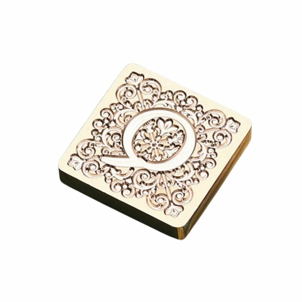 Головка сургучной печати с квадратным узором, буква Q