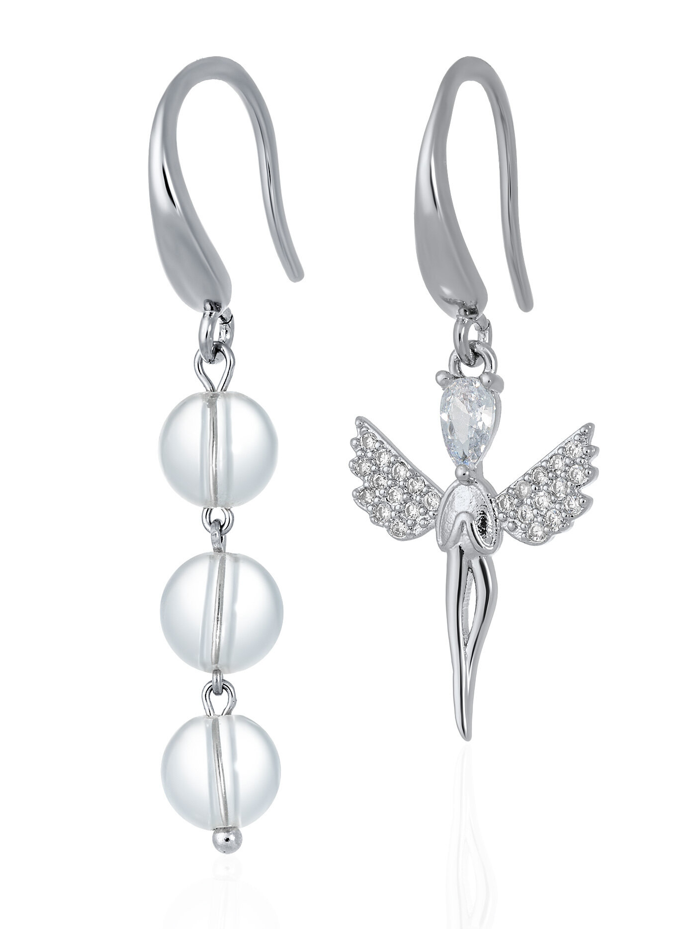 Серьги непарные, горный хрусталь