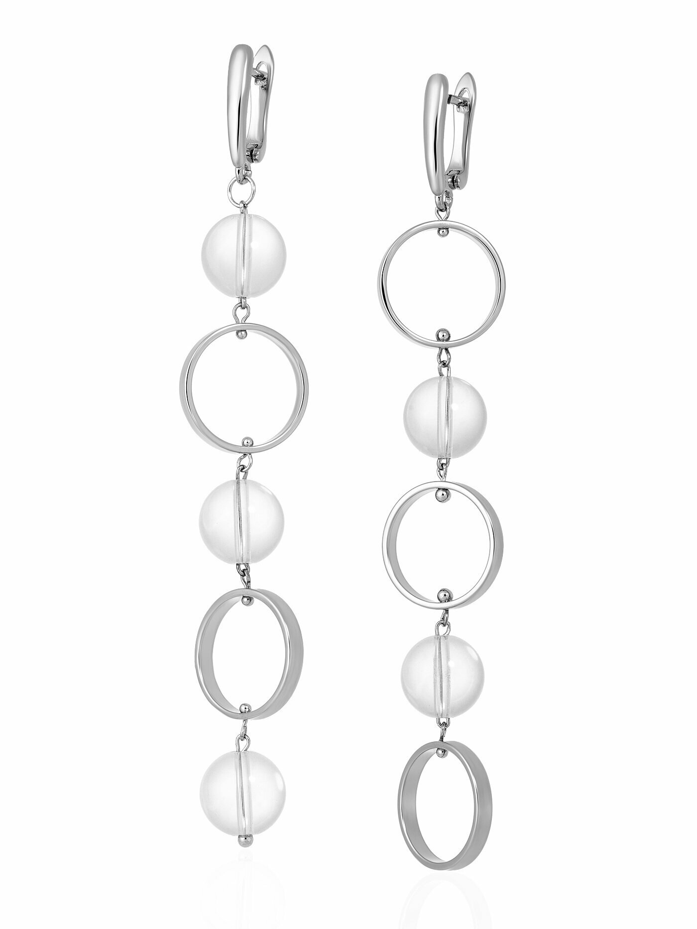 Серьги непарные, горный хрусталь