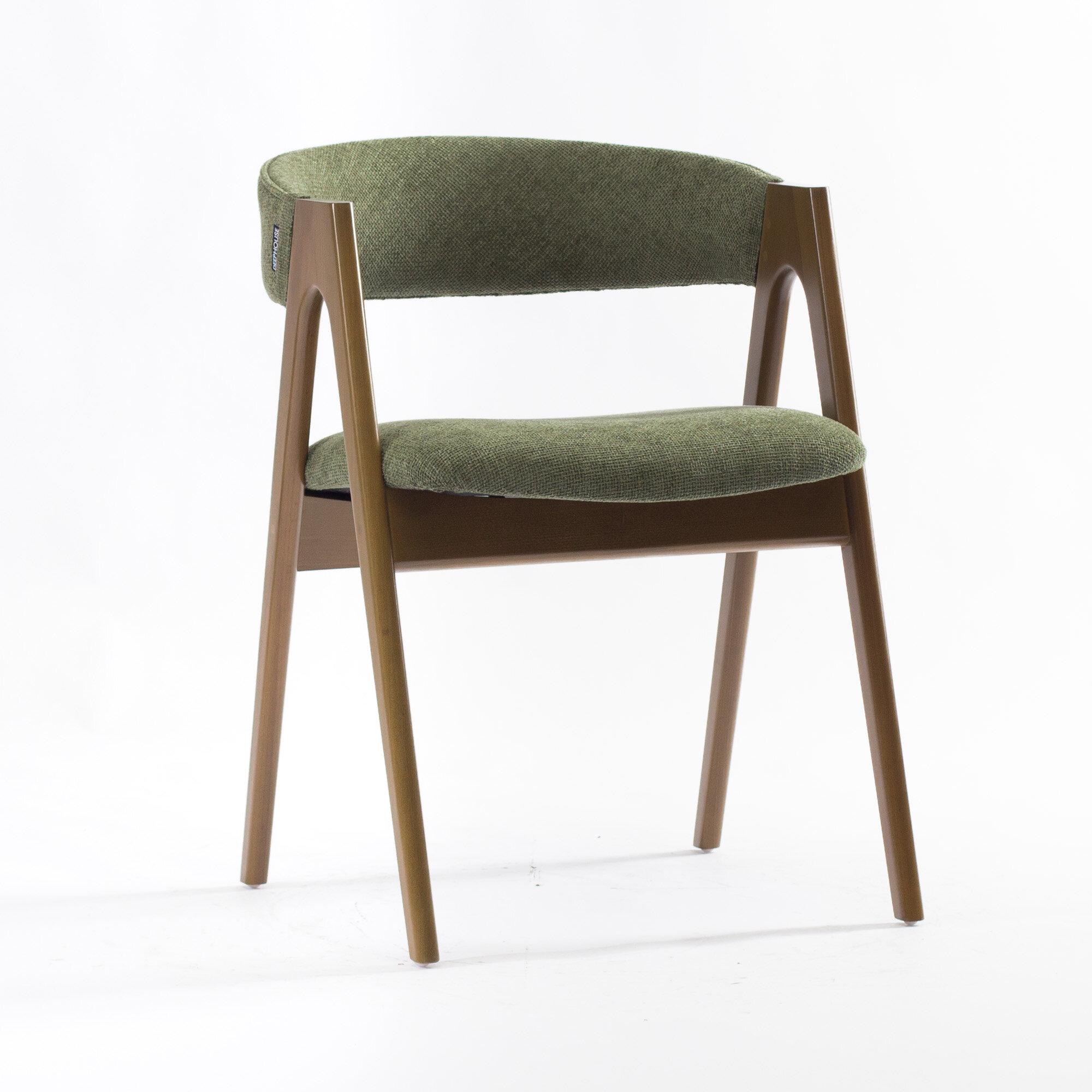 Стул Дублин зеленая ткань массив бука (тон терра масло/лак) для дома/для гостиной/для столовой/для кафе/кухонный стул/стул кухонный