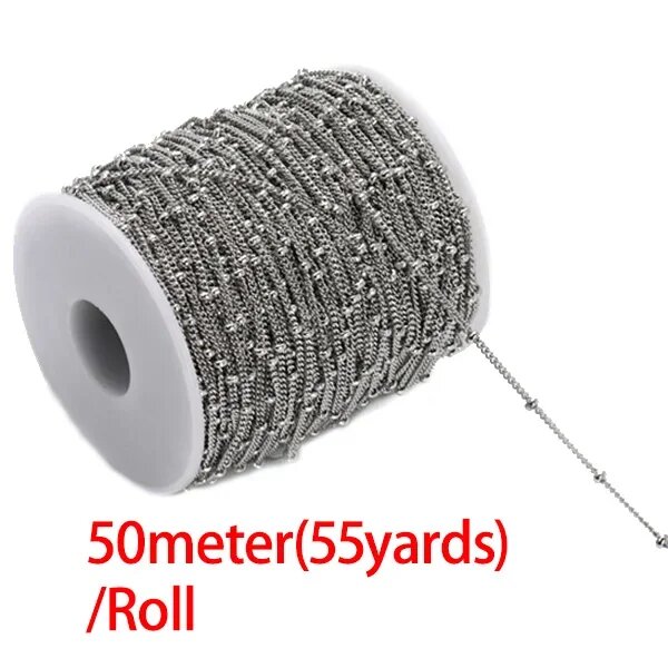 Кубинская цепочка из нержавеющей стали 1,5/2,0 мм 2.0mm width 3.0 ball, 50m