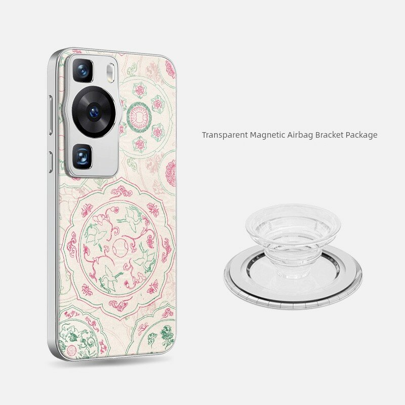 Huawei P60 Art Copper Que Tai MagSafe Магнитный чехол с прозрачной магнитной подставкой-подушкой