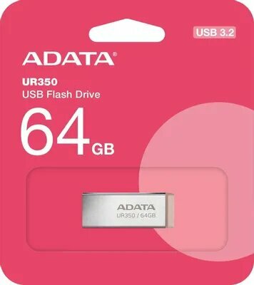 Флеш Диск A-Data 64GB UR350 UR350-64G-RSR/BG USB3.2 серебристый/коричневый