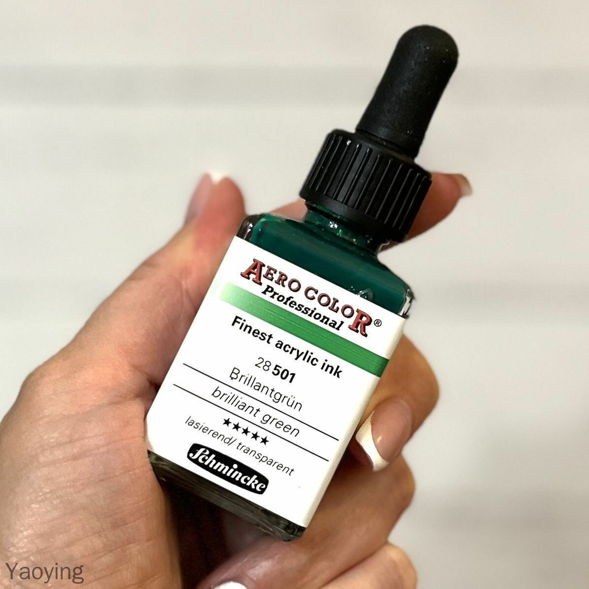 Краска для аэрографа, Schminke Aero Color Professional, акриловые чернила, 28 мл, №501 Brilliant green, серия Standard Colors