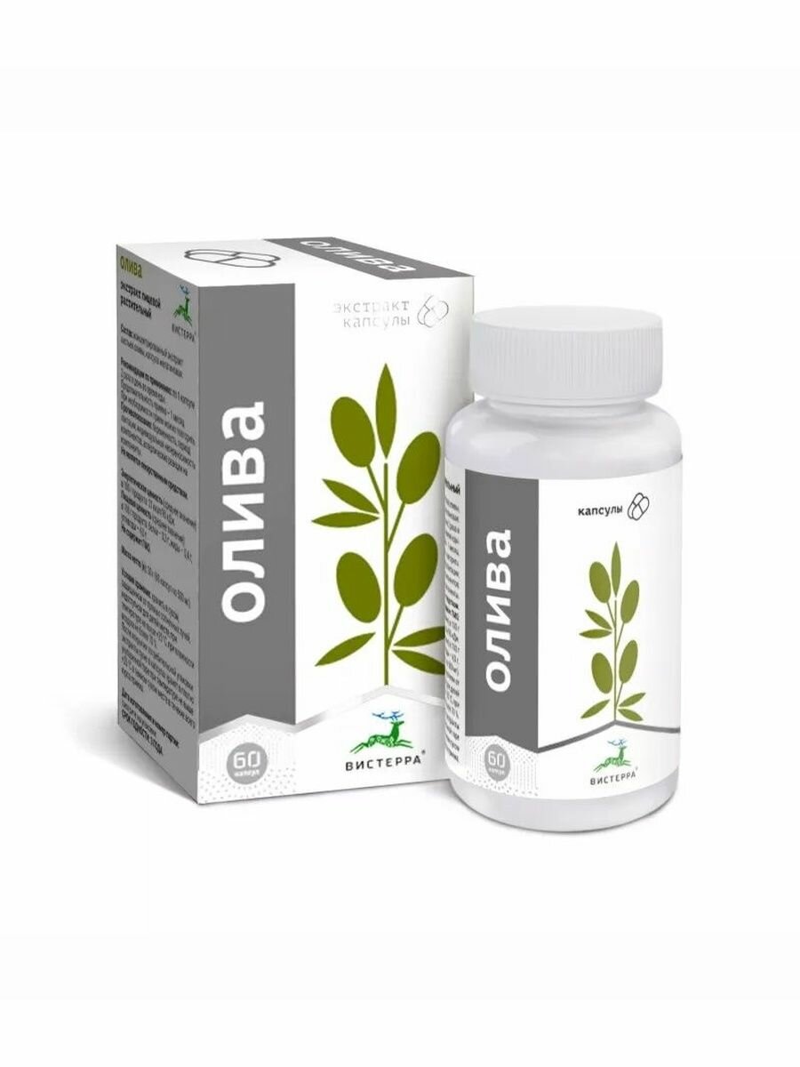 Экстракт оливы Вистерра, в капсулах, для сердца и сосудов, 60 шт.
