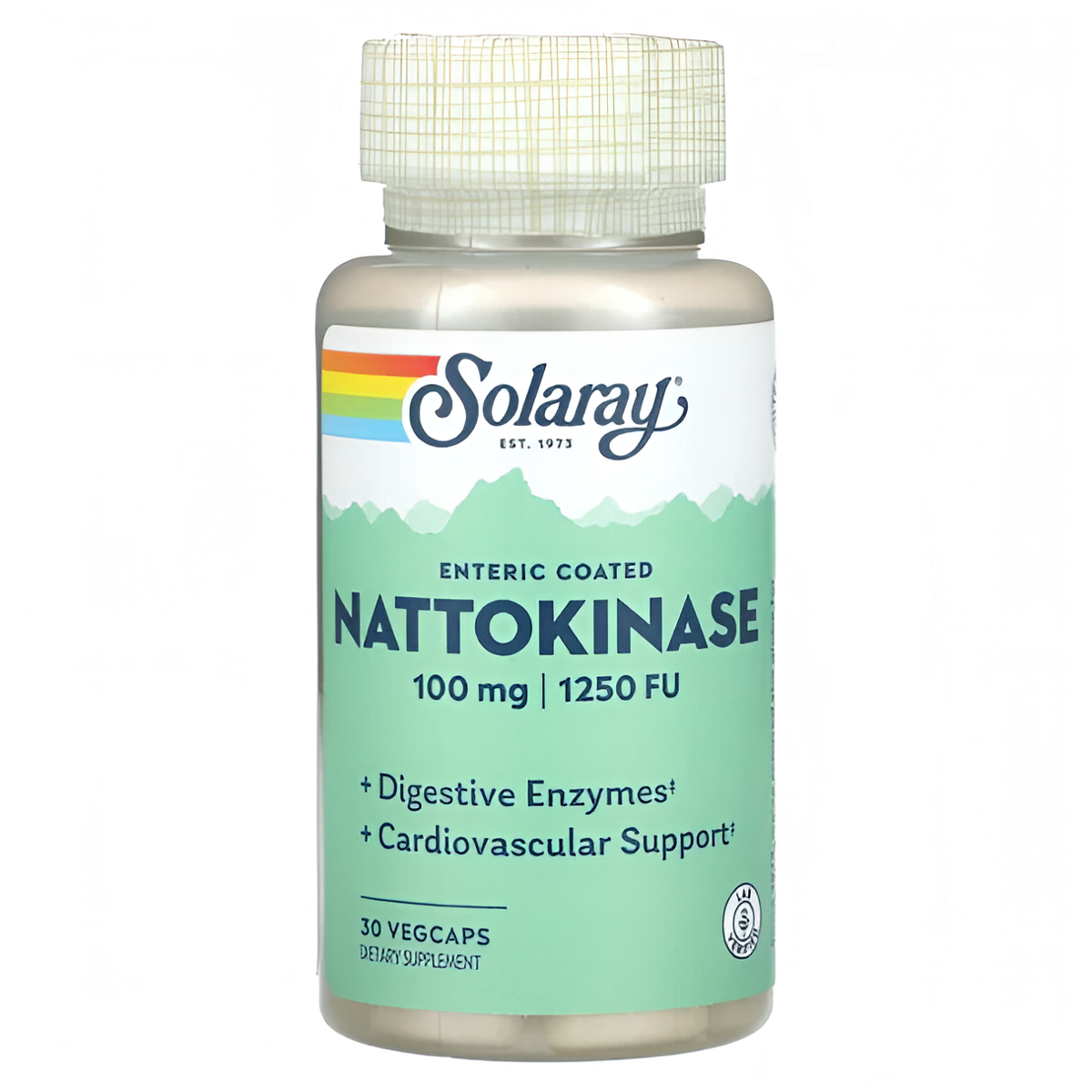 Solaray Nattokinase 100 mg / 1250 FU Entric Coated (Наттокиназа 100 мг) 30 вег капсул (Solaray)
