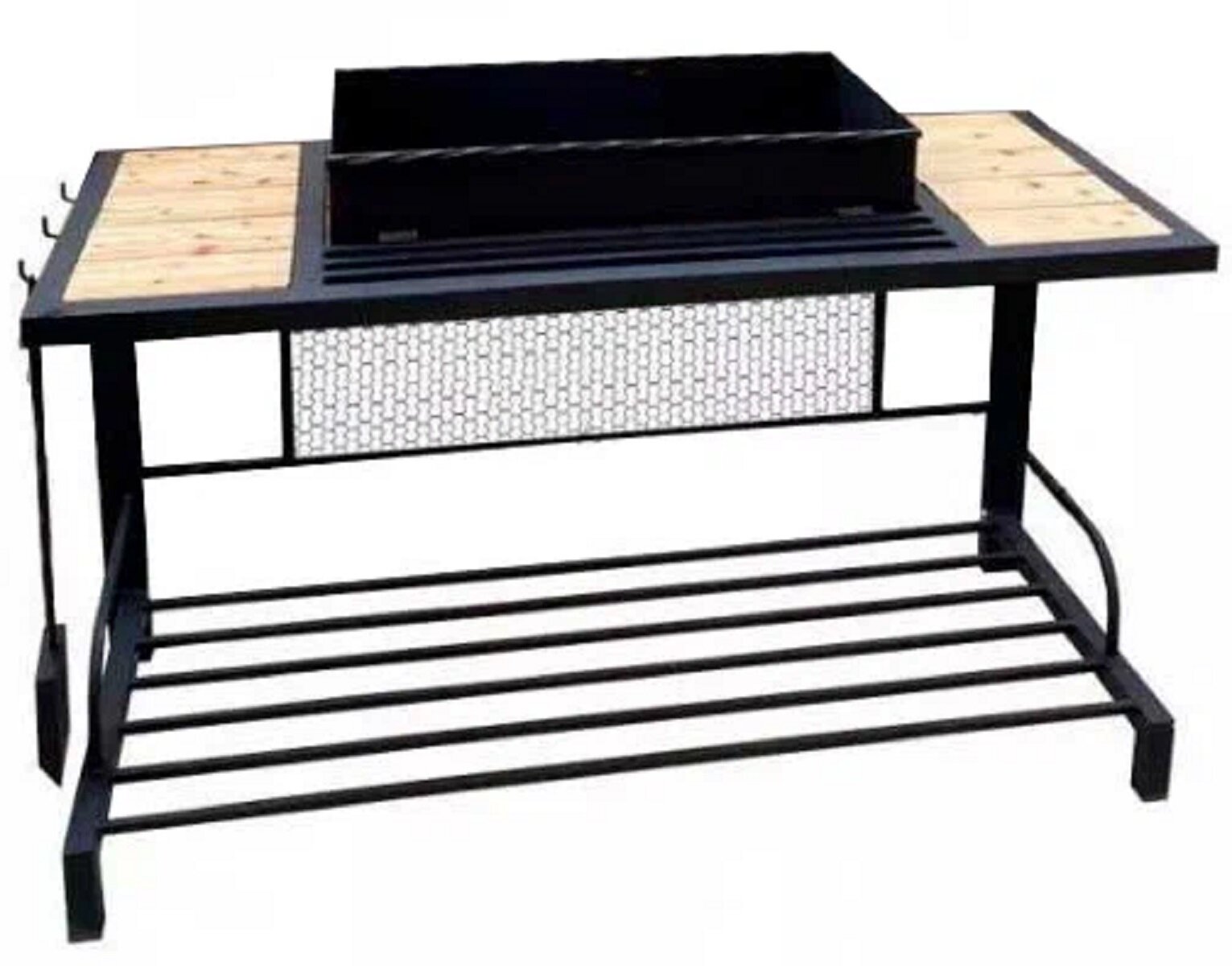 Мангал в стиле лофт Мини-6, стационарный, сварной, 1300 x 600 x 2200 мм