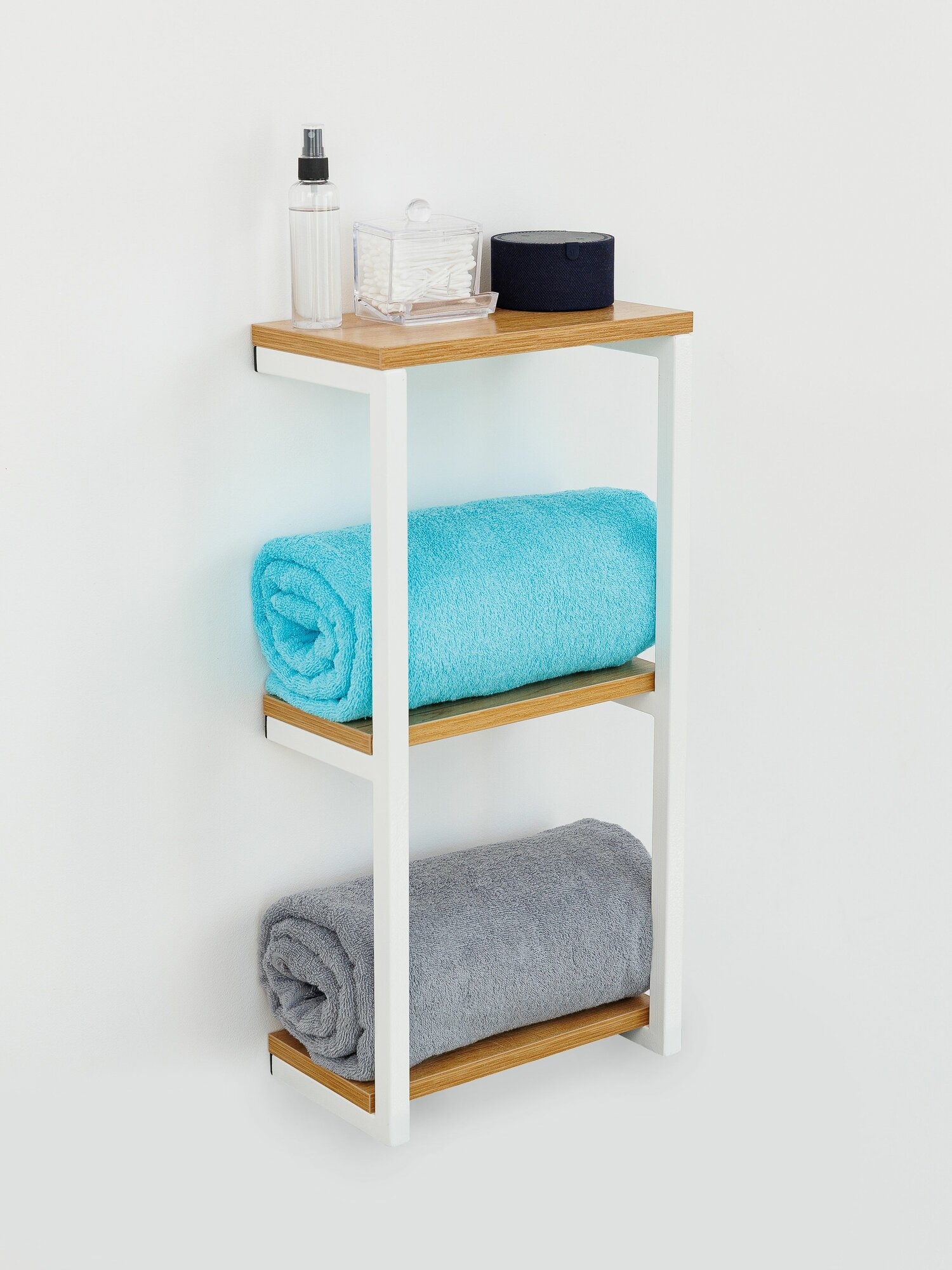 Полка настенная металлическая Лофт, 60х30х16 см, Дуб Вотан