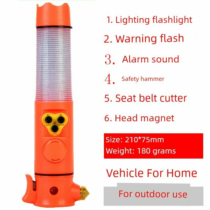 Многофункциональный фонарь, аварийное освещение, сигнальный фонарь, автомобильный молоток для аварийного открывания