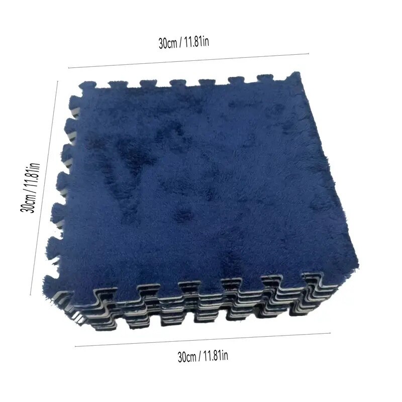 Навы-синий коврик 30x30 см с патчворком для спальни, гостиной, стирающийся велюрный напольный коврик с съемным чехлом