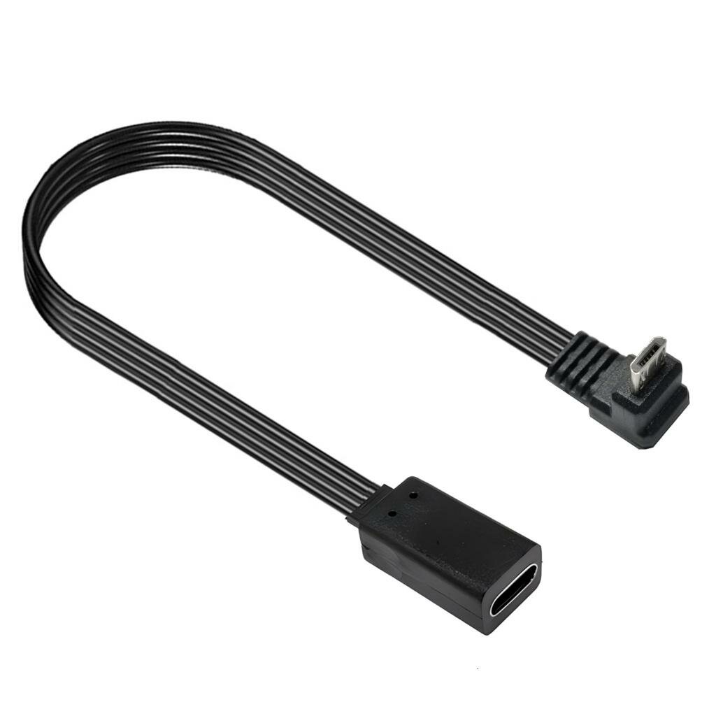 Угловой переходник Micro-USB «мама» — USB-C «папа», 10cm - CF к V8DO
