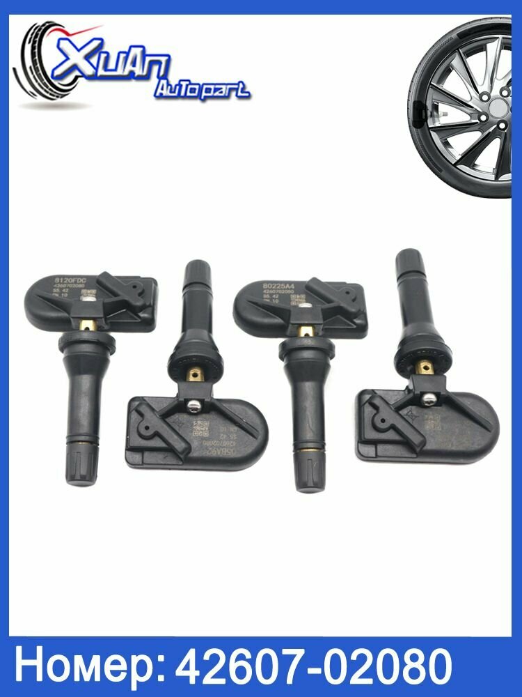 42607-02080 TPMS Датчик давления шины 433 МГц Подходит для Suzuki Across Swace, Подходит для Subaru BRZ Toyota ALLIONAlphard Auris Avalon bZ4X C-HR Camry Corolla Cross Crown Kluger Fortuner Lexus