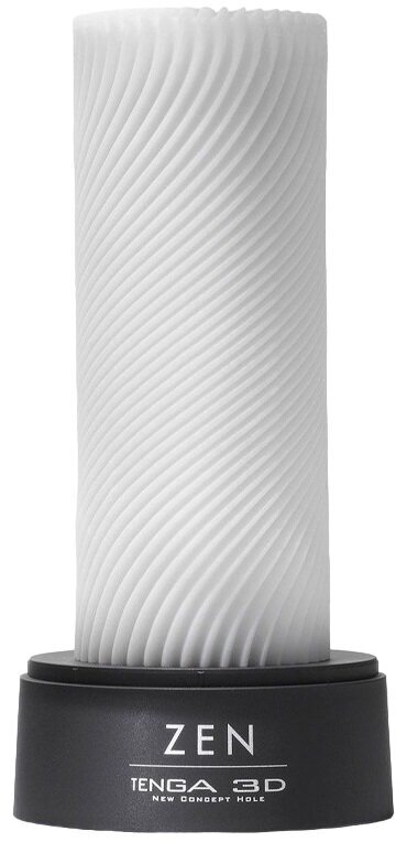 Мастурбатор TENG 3D ZEN, многоразовый, волнообразный, с колпаком, белый