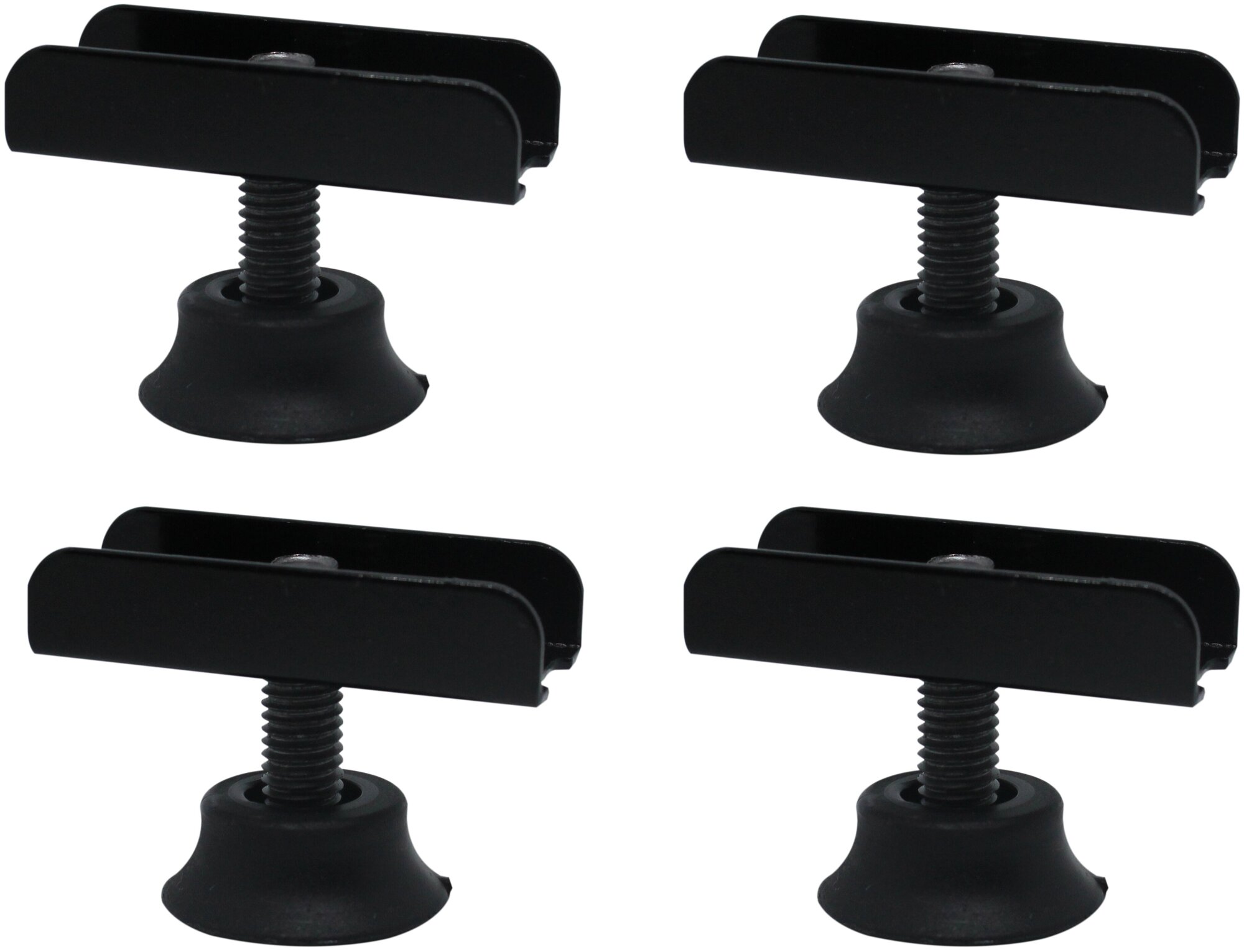 Опора мебельная регулируемая под ЛДСП металлическая 12-30мм М8 , черный, 4 штуки